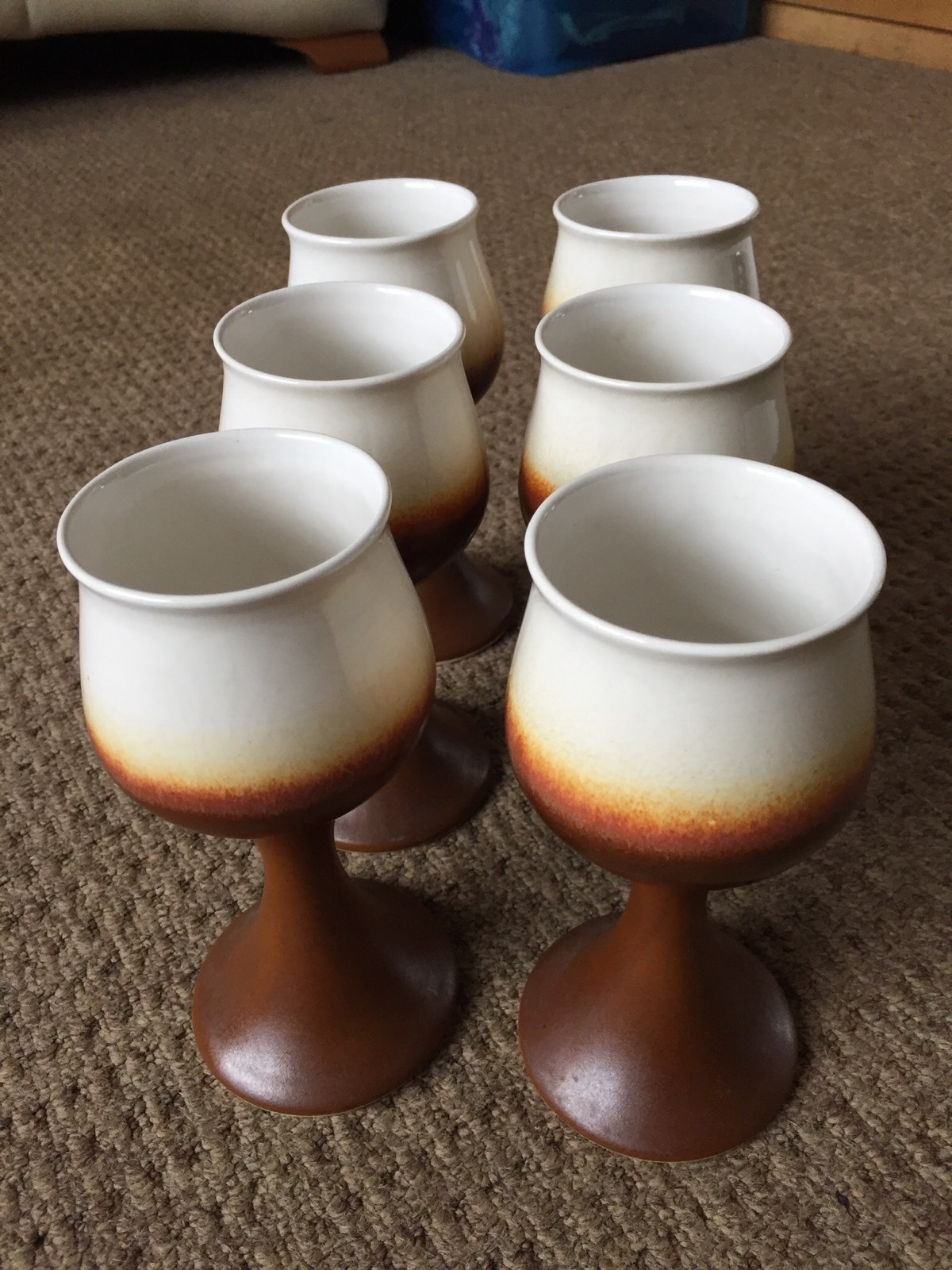 Vintage 6 Goblets and Carafe Hand Crafted Iden Pottery Rye Sussex ...