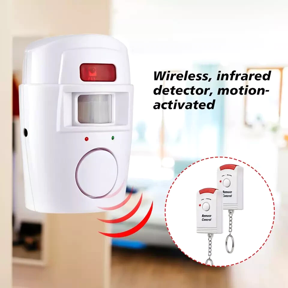 Wireless PIR Motion Sensor Alarm with 2 Remotes – Home, Garage, Shed ...