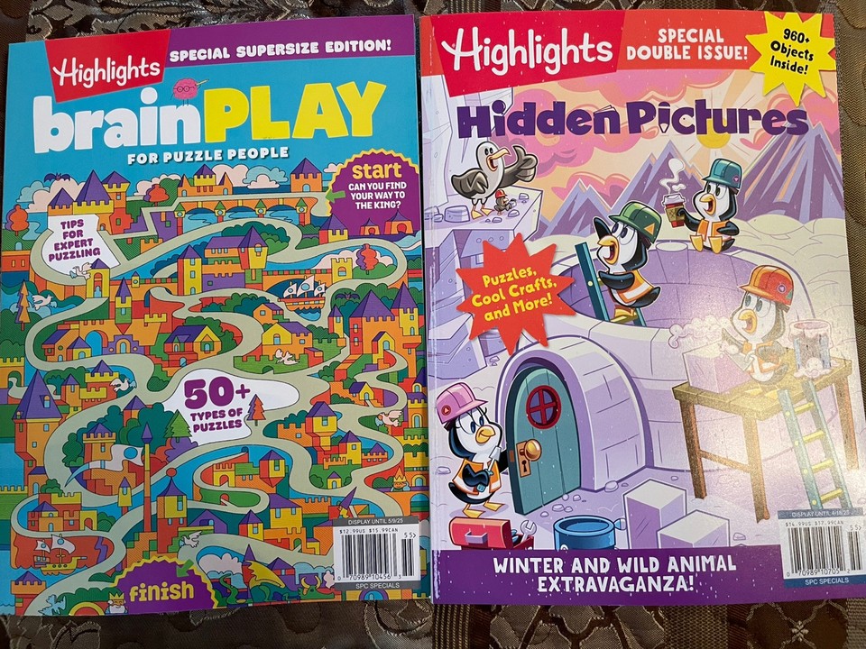 Highlights Hidden Pictures/Brain Play Magazines Set Of 2 | eBay