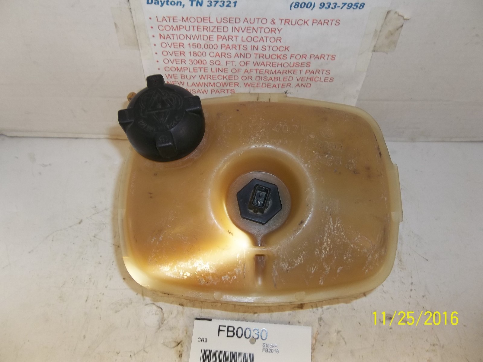 90 91 92 VW JETTA COOLANT RESERVOIR RADIATOR OVERFLOW BOTTLE TANK ...