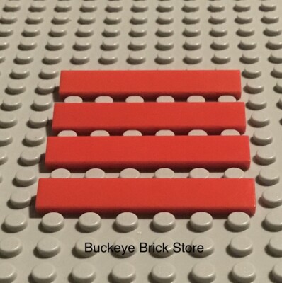 LEGO 1x6 Red Tile 4 Per Lot | eBay