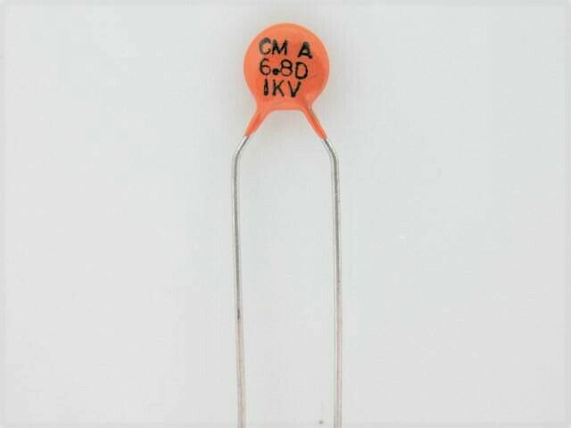 10X - 6.8pf @ 1000V (.5pf) - SPRAGUE/CERAMITE - Ceramic Disc Capacitor ...