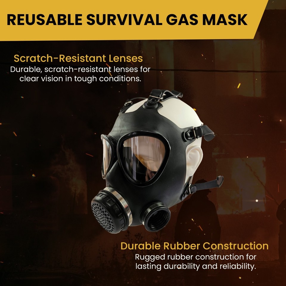 KYNG Gas Mask Respirator CBRN Face Mask w/NBC Sealed 40mm FILTER BOTTLE ...