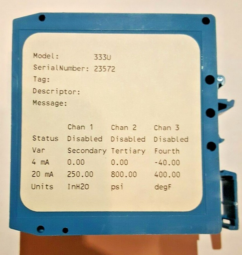 Rosemount Model 333U HART Tri-Loop HART-to-Analog Signal Converter ...
