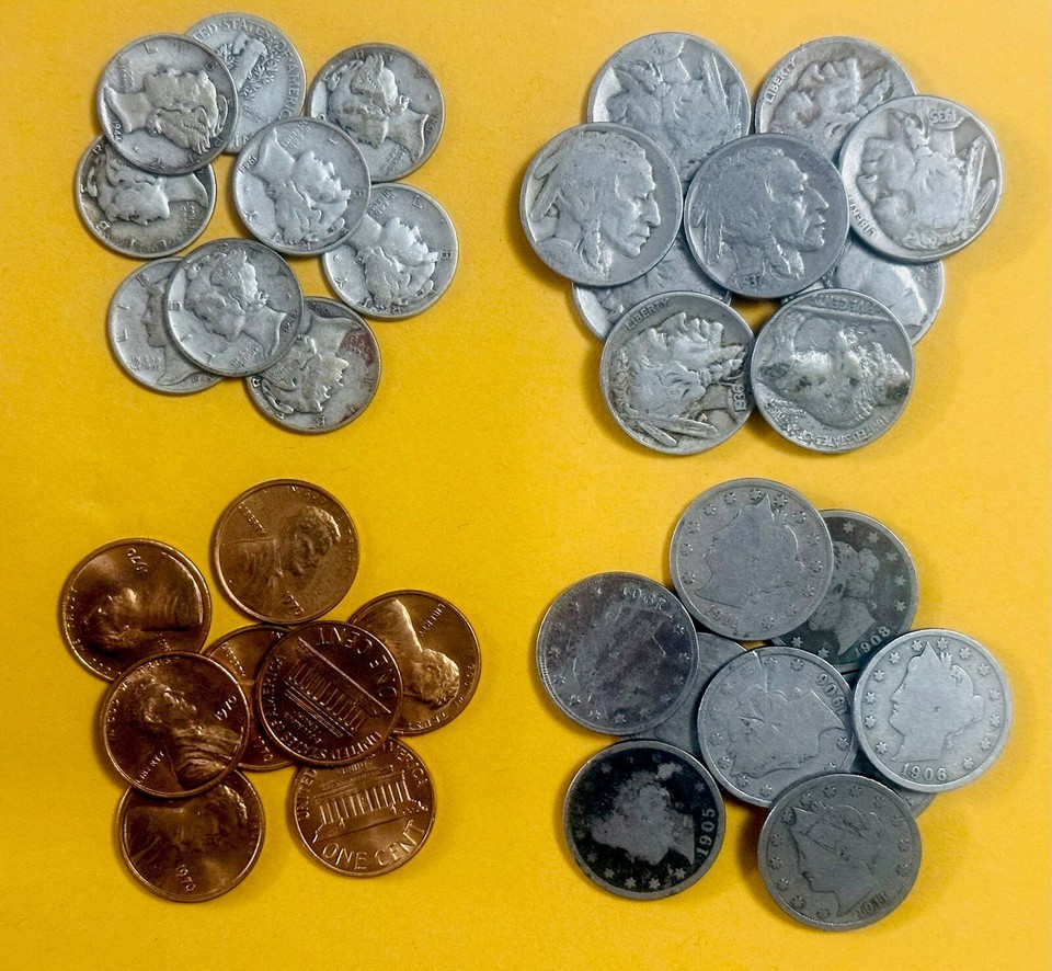 US Silver Mercury Coins Starter Collection Lot of 4 Rare Coins.NO JUNK ...