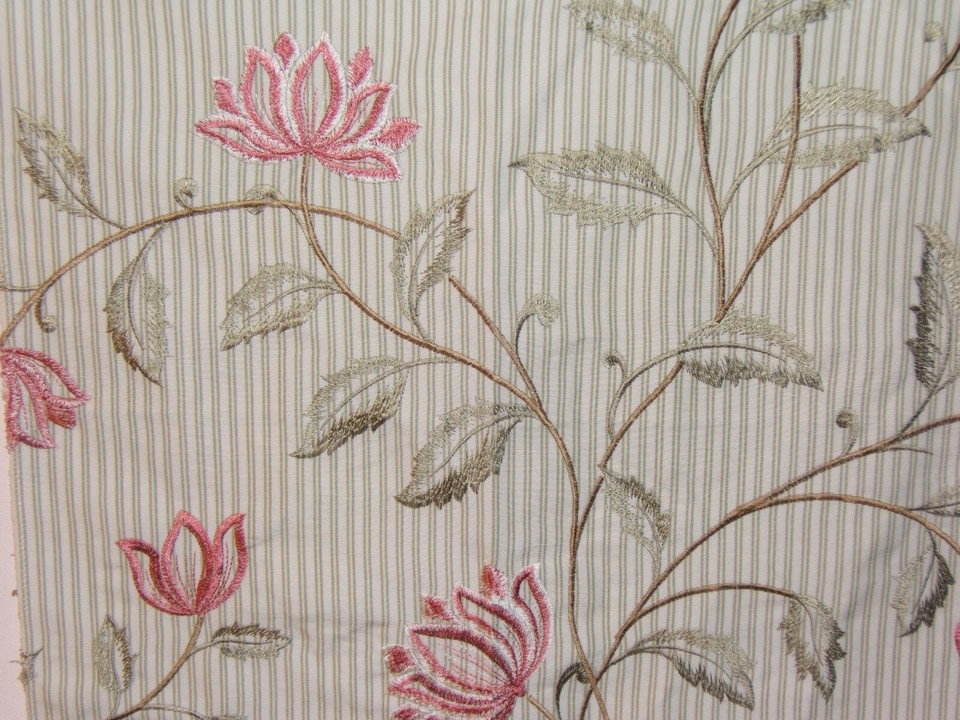 G P & J Baker, Downham, Embroidered Floral, Remnant, Color Antique Rose ...