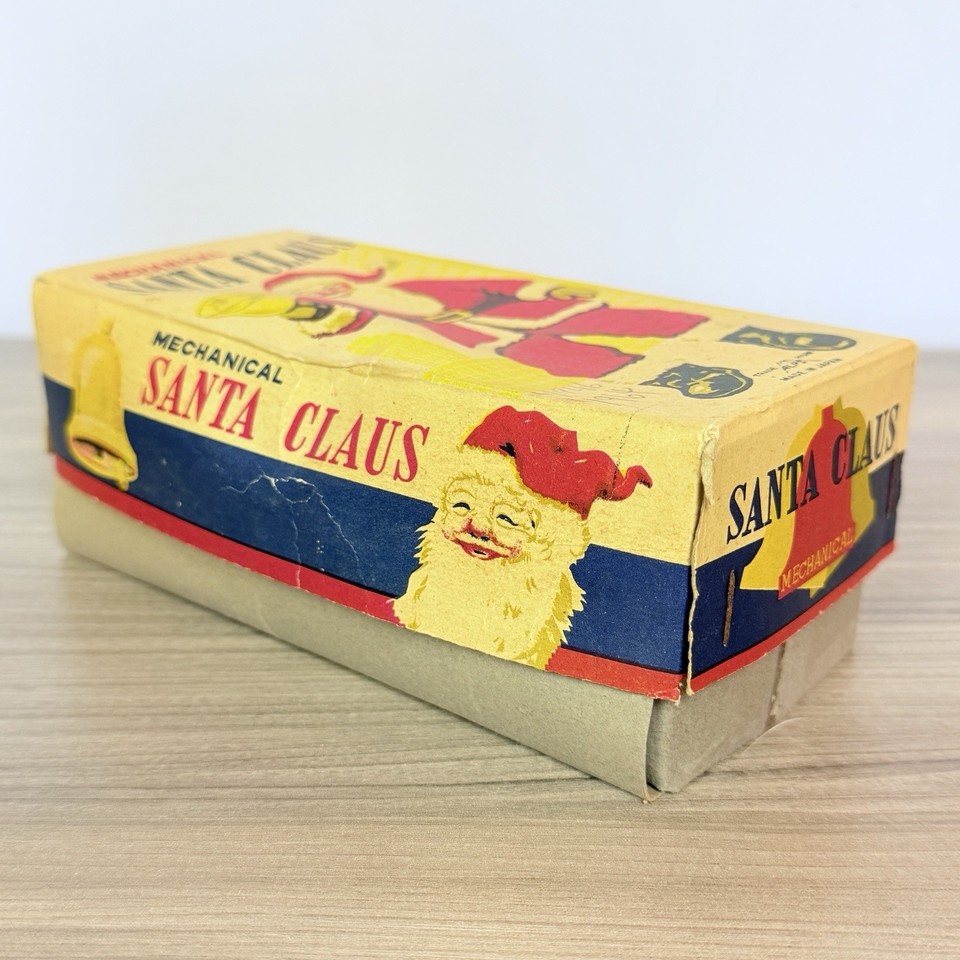 Vintage 50s Alps Mechanical Bell Ringing Wind Up Santa Claus Toy ...