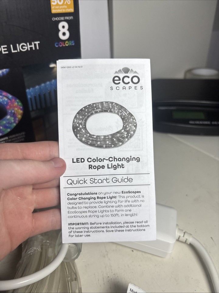 Eco-Scapes by Jasco Indoor & Outdoor LED Color-Changing 15' Rope Light ...