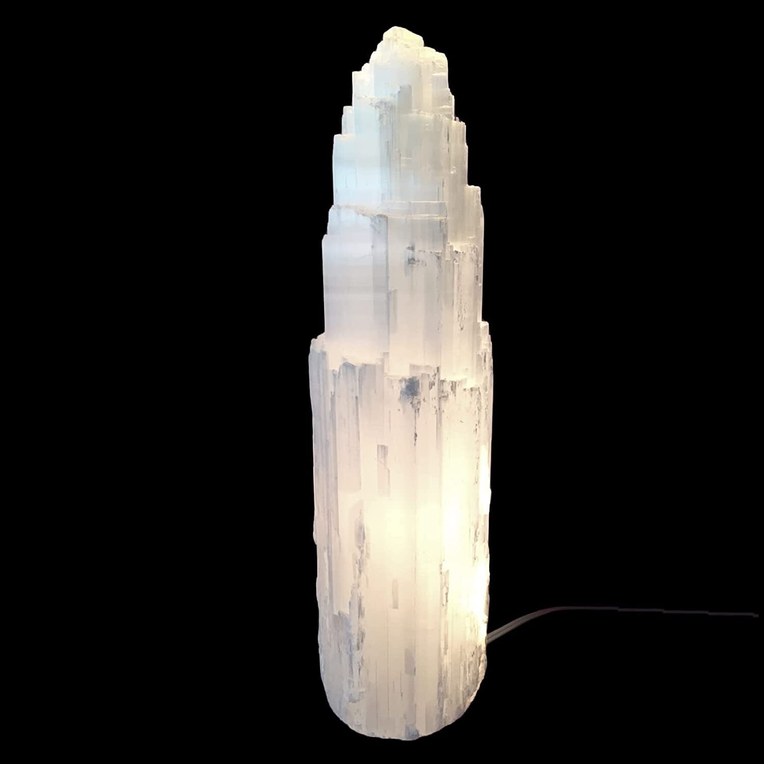 XL Selenite Tower Lamp " White Natural Crystal Light 16" Extra Large ...