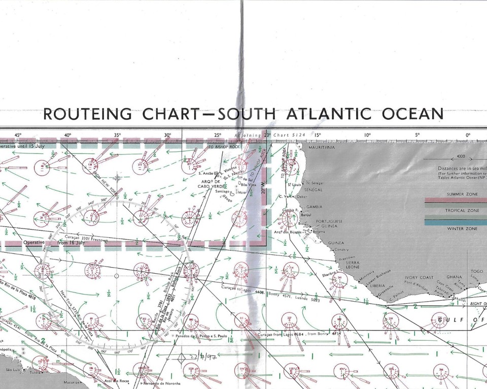 Admiralty 5125(7) Routeing Chart South Atlantic Ocean Map Chart ...