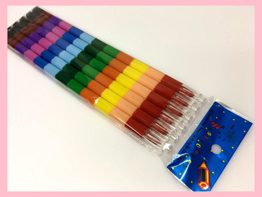 12 Colours Kids Children Fun Stacking Crayons Swap Point Bullet Crayon ...