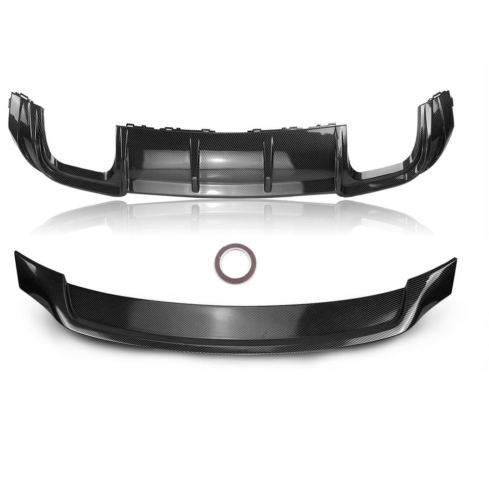 Carbon Fiber Style Rear Bumper Diffuser+Spoiler Wing Lip For Audi A3 ...
