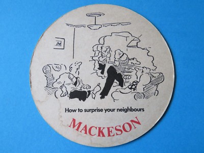 Vintage BEER COASTER ~ MACKESON Brewery How To Surprise Your Neighbours ...
