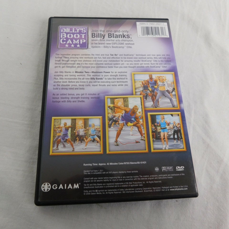 Lot of 5 Billy Blanks Boot Camp DVDs Elite Mission 1 2 3 Lower Body 8 ...