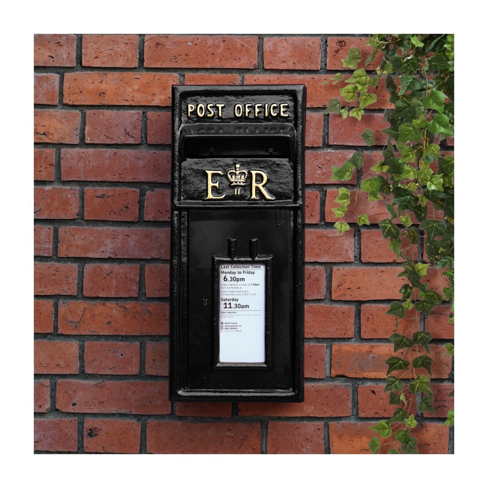 Post Box ER Royal Mail Design Mailbox with Lock Wall Mounted Letterbox ...