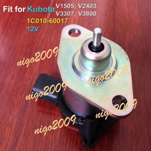 12V Solenoid Valve 1C010-60017 Fit for Kubota V1505 V2403 V3307 V3800 ...