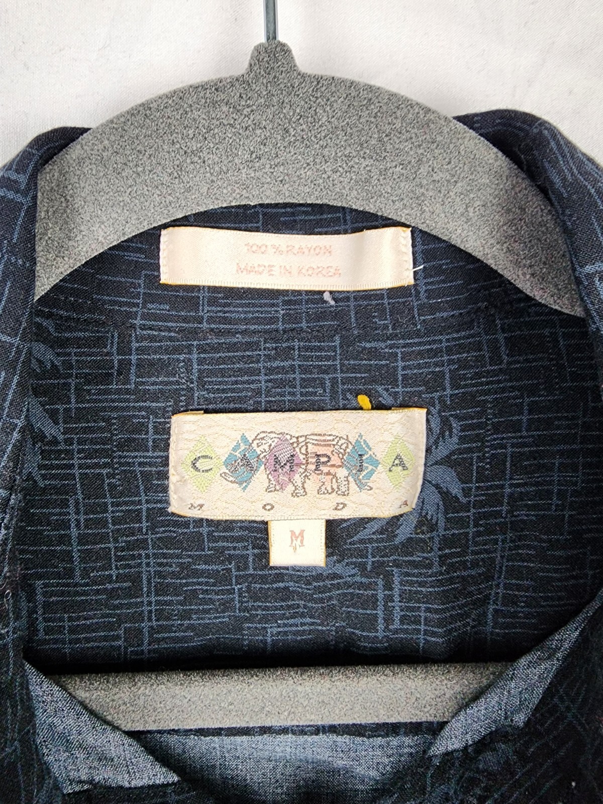 Campia Moda Men's Black Palm Trees Hawaiian Shirt sz M - Gem