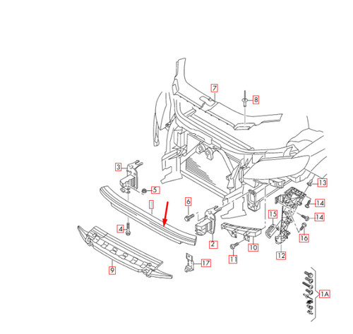 AUDI Q7 4L FRONT BUMPER REINFORCEMENT CRASH BAR 4L0807113A 2015 NO DUTY ...