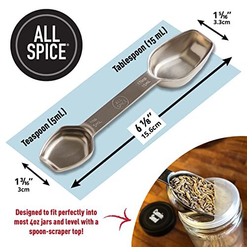 Stainless Steel Double Sided Measuring Spoon- Teaspoon and Tablespoon ...
