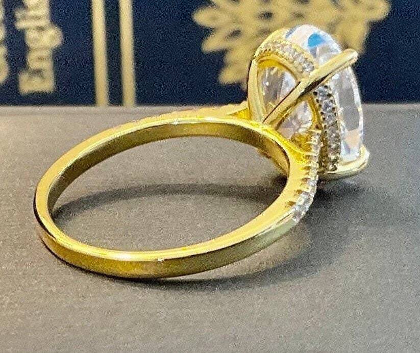 18k Gold White Diamond Lab Created Ring | Oval Lab Diamond Ring | | eBay