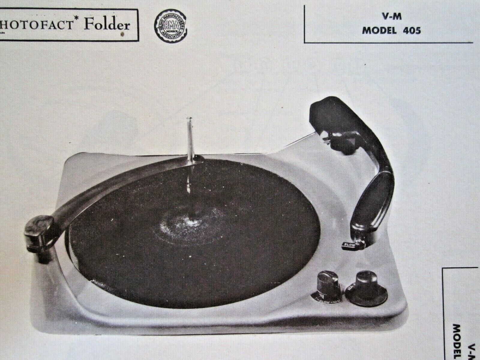 VM CORP. 405 RECORD CHANGER TURNTABLE PHOTOFACT | eBay