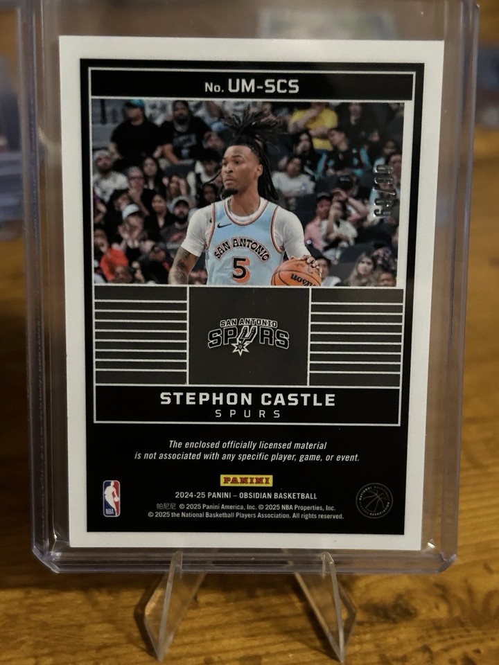 2024-25 Panini Obsidian Stephon Castle RC Unbreakable Mem Orange Flood ...