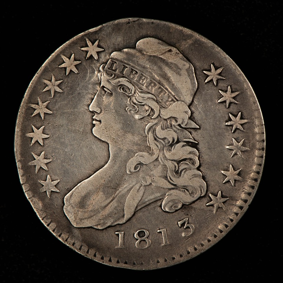 1813 50c Capped Bust Silver Half Dollar - Die Clash - VF - SKU-H3789 | eBay