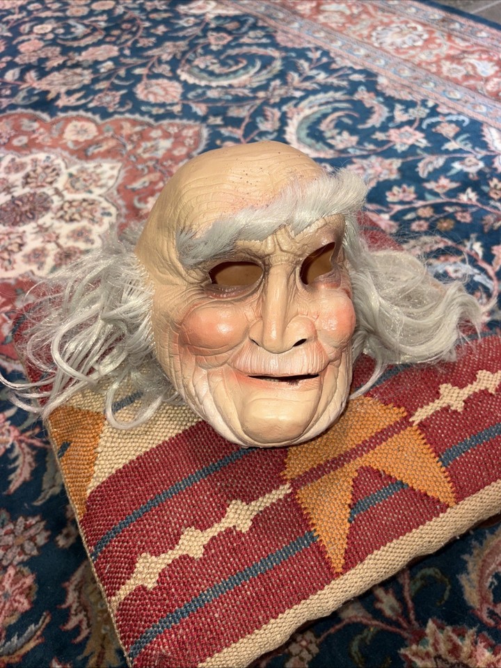 Vintage Cesar Halloween Mask 1971 Old Man Face Mask Scary Spooky 70s ...