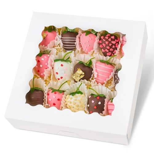 20 PCS Pie Boxes, 9 x 9 x 2.5 Inches Bakery Boxes with Window, Auto ...