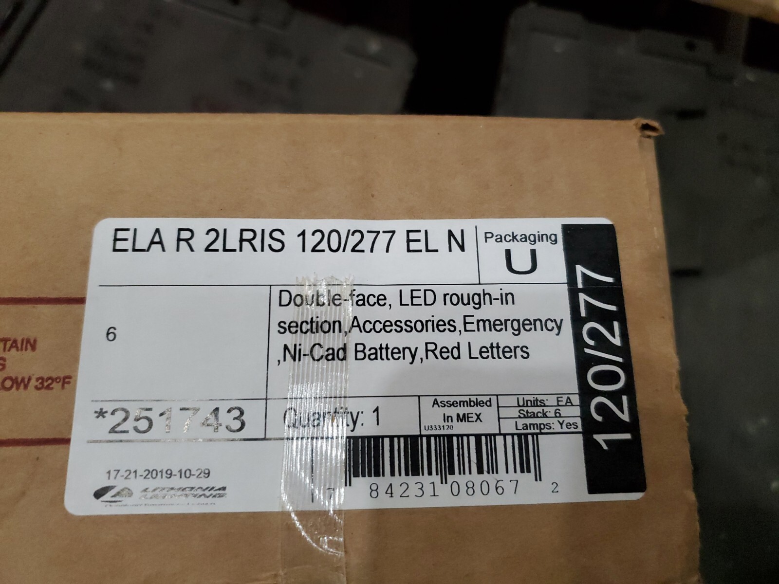 Lithonia ELA R 2lris 120/277 El N Rough-in Section for Precise Exit ...