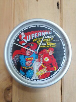 Superman Flash fastest man alive comic book theme wall Clock 9" round ...