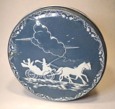 Fruit Cake Tin Vintage Shirley Jean Capital Cake Co Sled Horse Embossed ...