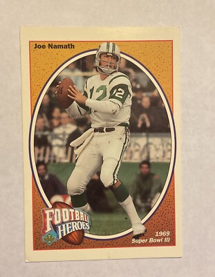 1991 Upper Deck Football 5x7 Box Topper Joe Namath 1969 Super Bowl III ...
