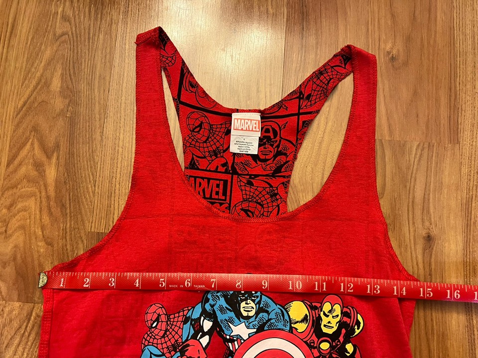 Marvel Red Racerback Tank Top Women’s Small Captain America Iron Man ...