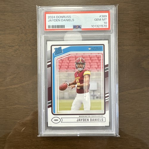 2024 PANINI DONRUSS #389 JAYDEN DANIELS ROOKIE RC PSA 10 command QB 🔥 ...