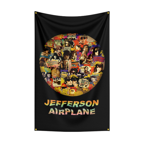 Jeffersons Airplane Rock Band Flag Banner Tapestry Hanging Wall Art ...