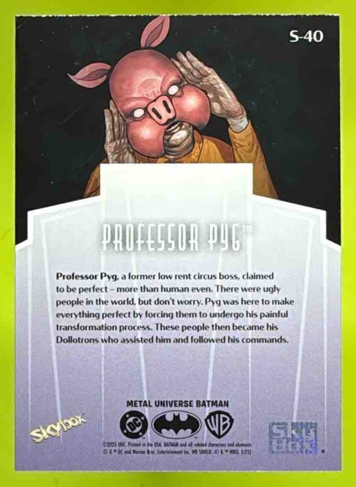 2025 Skybox Non-Sport Metal Universe Batman Professor Pyg Premium #S-40 ...