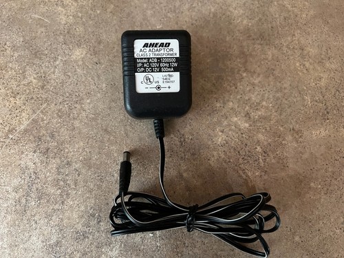 AHEAD AC ADAPTER ADB-1200500 DC 12V 500MA 12 VOLT ASTROTEL CCTV ...