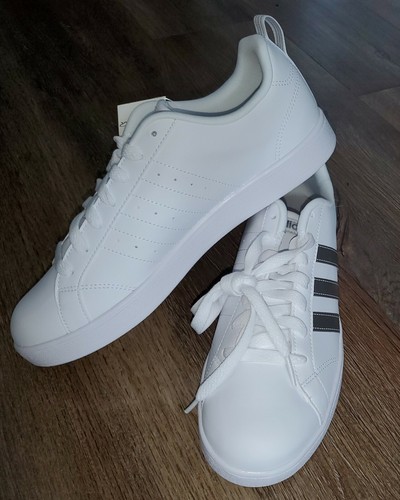 NWOB adidas VS Advantage BB7248 White and Silver | eBay