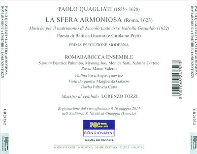 ROMABAROCCA ENSEMBLE/LORENZO TOZZI PAOLO QUAGLIATI: LA SFERA ARMONIOSA ...