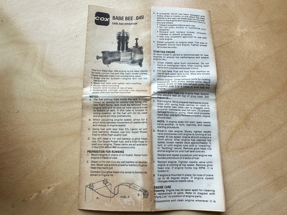 ‘COX ENGINE’ NO. 350 BABE BEE .049 GAS AIRPLANE ENGINE BOXED NEW | eBay