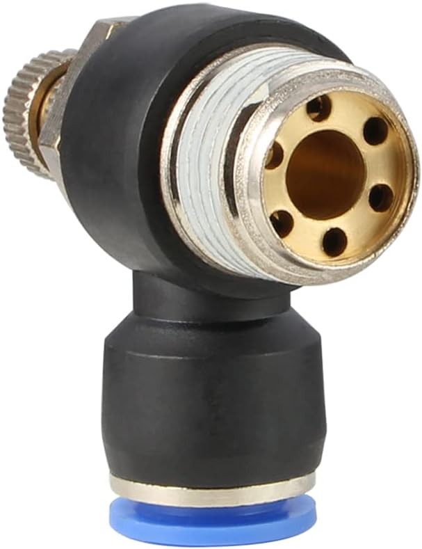 Pneumatic Push to Connect Air Flow Control Valve, 10mm Tube OD x 3/8 ...