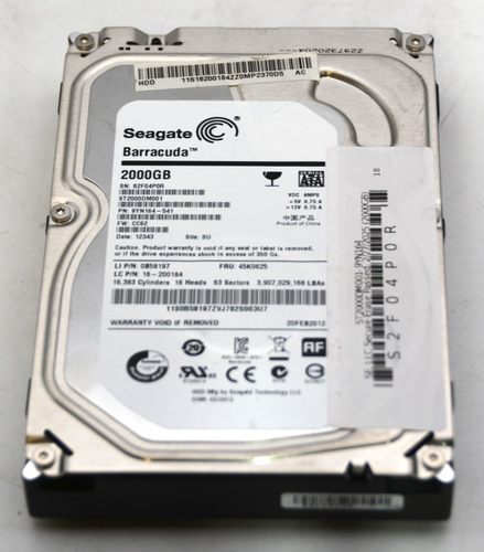 *Lot Of 2* Seagate Barracuda Hard Drive ST2000DM001 2TB 3.5" SATA *USED ...