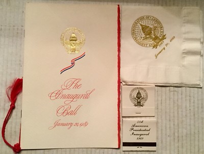 1989 Presidential Inaugural Ball Program, Napkins and Matchbooks | eBay