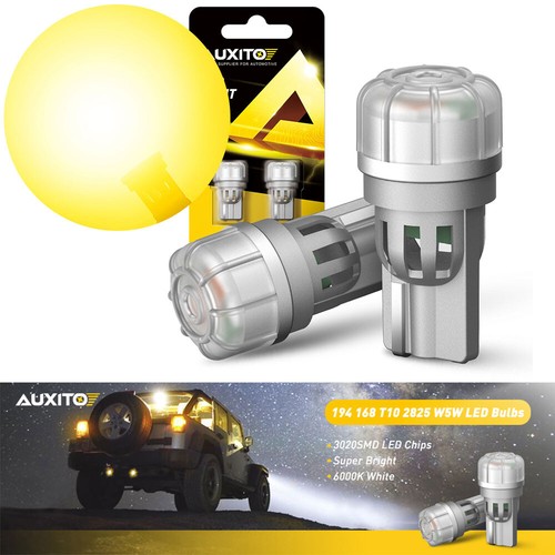 AUXITO 2X T10 LED Amber Car Interior Light Parker Bulb Globe 3000K 300% ...