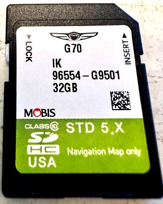 GENUINE GENESIS G70 GPS Navigation SD CARD MAP 96554-G9501 32 GB FREE ...