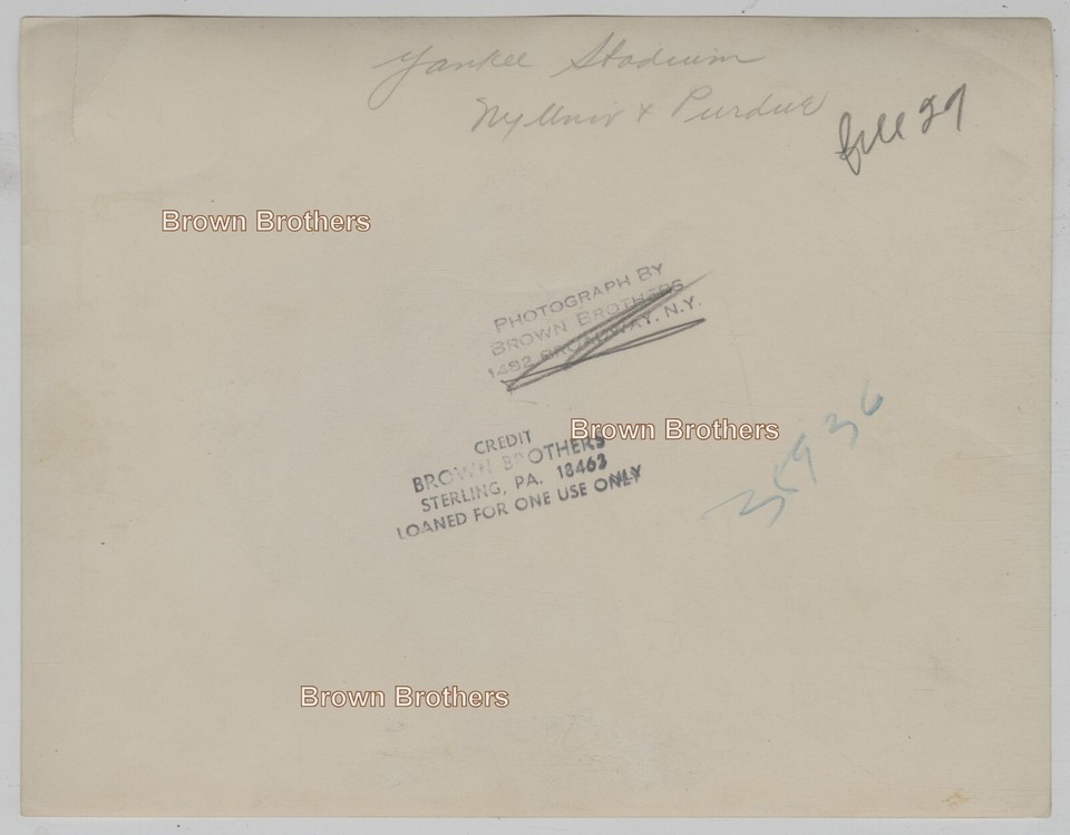 Vintage 1920s College Football NY University v Purdue Yankee Stadium ...