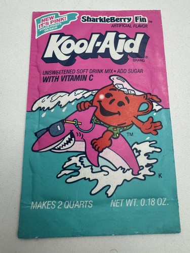 Vintage 90s Kool-Aid SharkleBerry Fin Flavor Packet NOS RARE | eBay