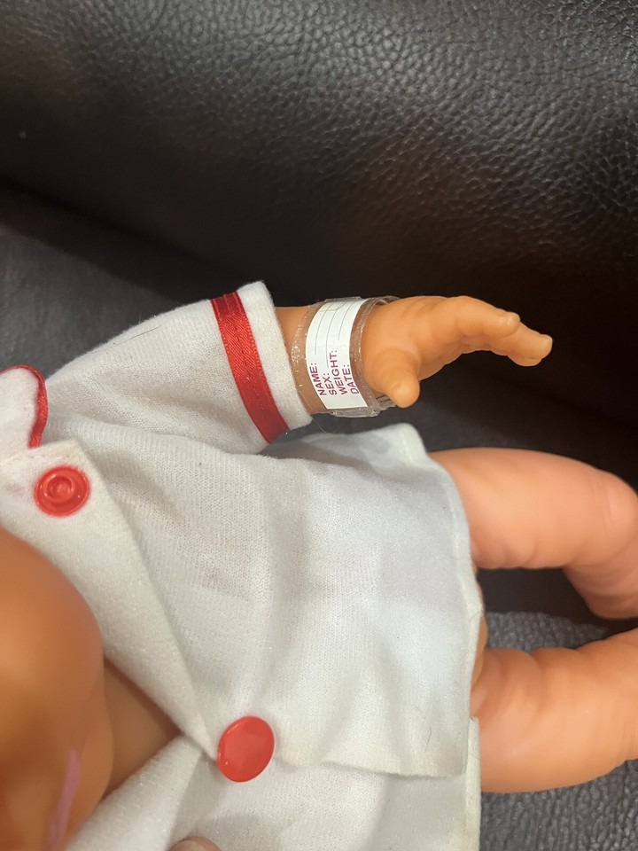 Life Like Baby Girl Vinyl Life Size Rubber Doll 15” Long Blue Eyes Baby ...