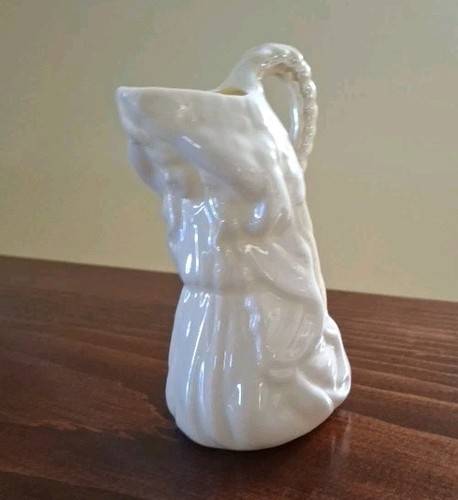 Belleek Undine Irish Maiden Girl Creamer Pitcher Vintage Green Stamp ...